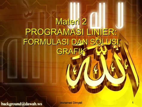 Pertemuan 3 Linier Programing Metode Grafikpptx