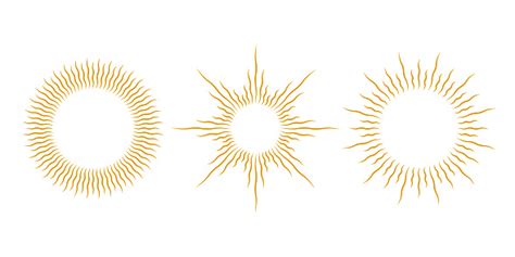 골든 레트로 커브드 선버스트 프레임 컬렉션 뒤틀린 햇빛 광선이 원형으로 설정되었습니다 빈티지 웨이브 태양 광선은 로고 라벨 배지