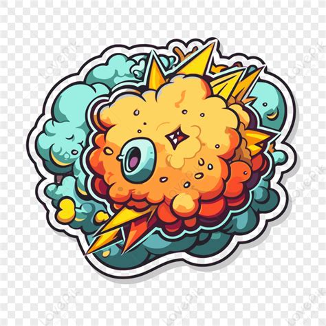 만화 일러스트 폭발 구름 스티커 클립 아트 벡터상표 Png 일러스트 무료 다운로드 Lovepik
