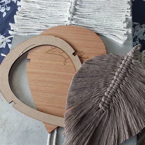 Macrame Feather Template Macrame Leaf Wood Leaf Template Macrame Feather Wooden 3mm Cutting