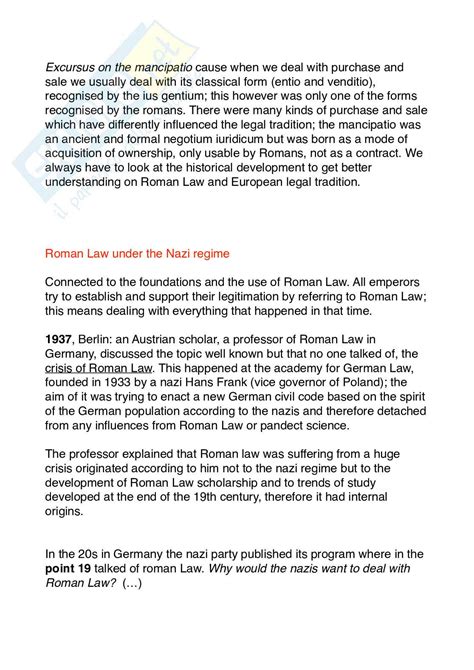 Appunti Di Roman Foundations Of European Law
