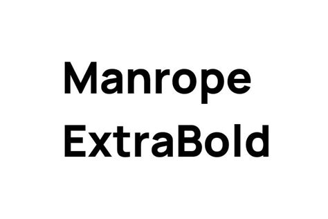 Manrope Extrabold Font Free Font Download