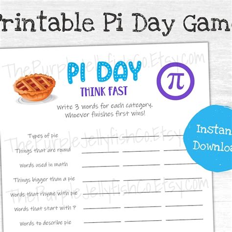 Pi Day Etsy