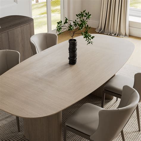 8606 Modern Oval Dining Table Gray Eureka Ergonomic