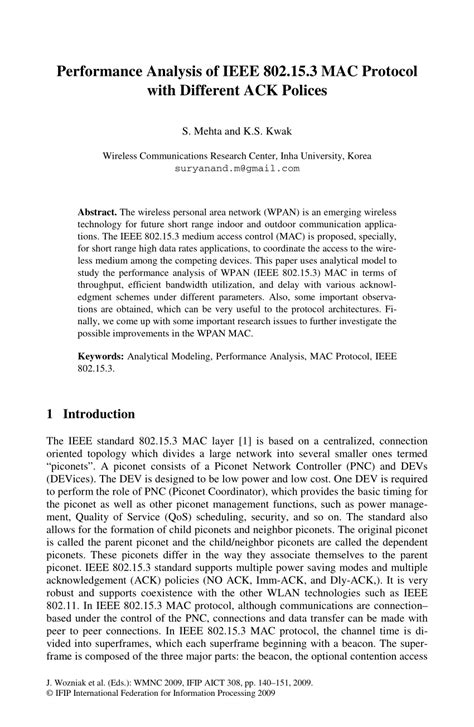 pdf performance analysis of ieee 802 15 3 mac protocol with different