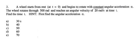 solved the wheel starts from rest at 0 and begins to rotate with