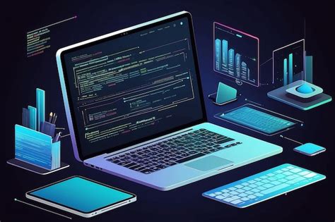 technology of software development web design programming concept