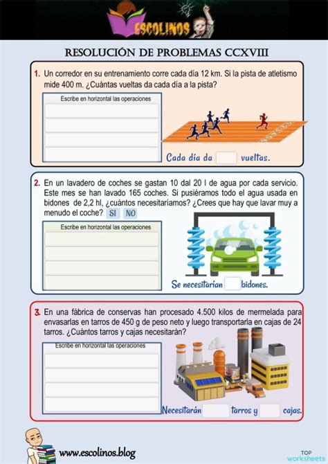 Matemáticas Resolución De Problemas Xiv Ficha Interactiva Topworksheets