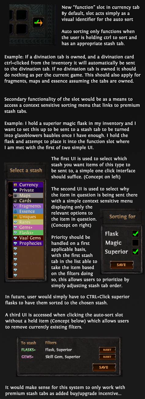 auto sorting functionality to currency tab r pathofexile