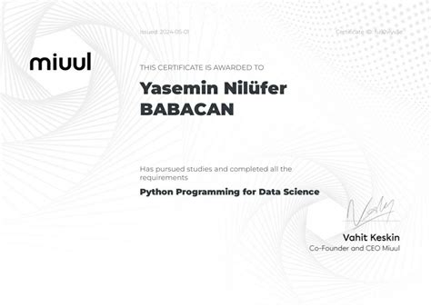 Herdatacampte Veri Bilimi Için Python Programlama Modülünü Başarıyla Tamamladım Ve