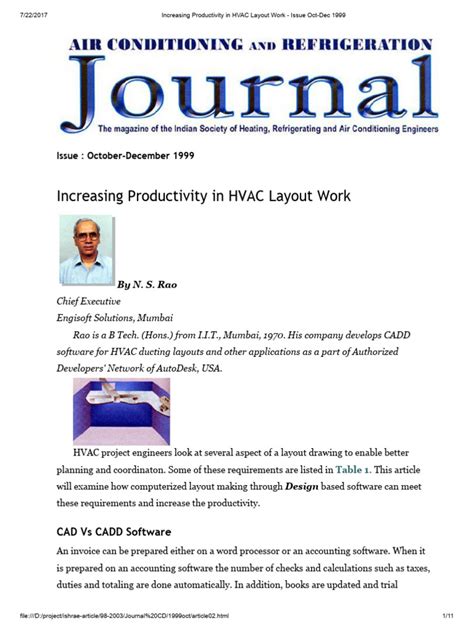 Increasing Productivity In Hvac Layout Work Pdf Computer Aided Design Duct Flow