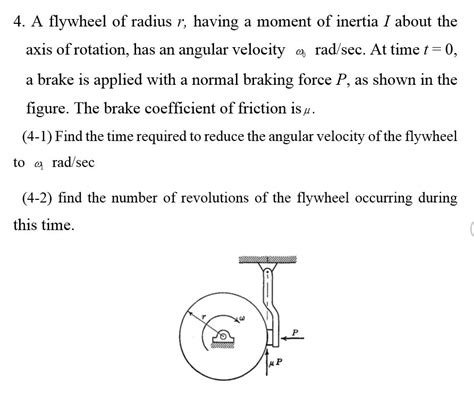 solved 4 a flywheel of radius r having a moment of inertia
