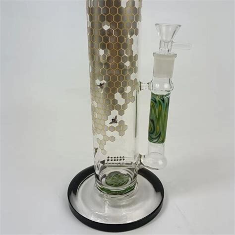 13 Honeycomb Inline Perc Glass Bong Puffing Bird