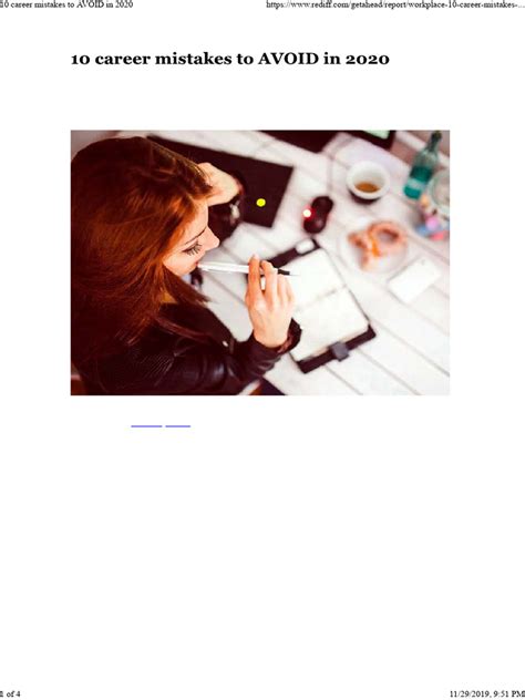 10 Career Mistakes To Avoid In 2020 Pdf
