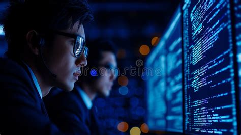 Young Software Developer Working On Computer In Modern Office Focused On Coding And Technology