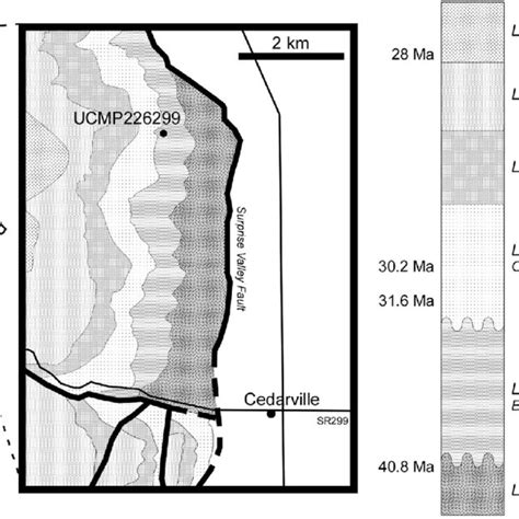Map And Generalized Stratigraphy Showing The Locality Of The Fossil