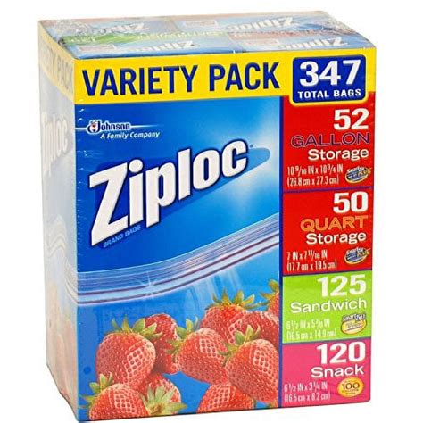 Brandclub Ziploc Gallon Quart Sandwich And Snack Storage Bags