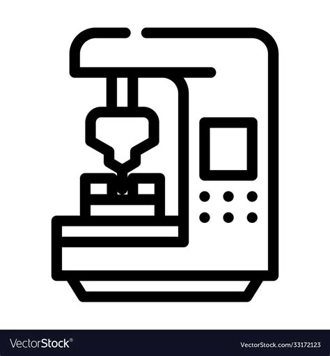 Cnc Computer Numerical Control Line Icon Vector Image