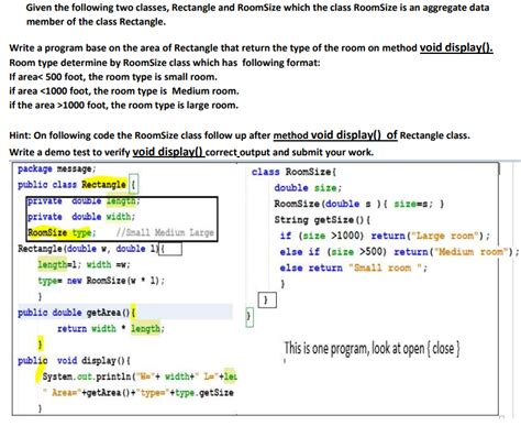 Solved Java Given The Following Two Classes Rectangle And