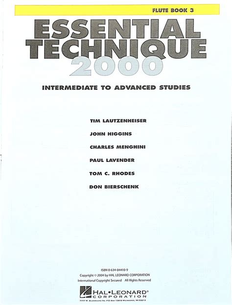 Essential Elements Technique 2000 Flute Bk 3
