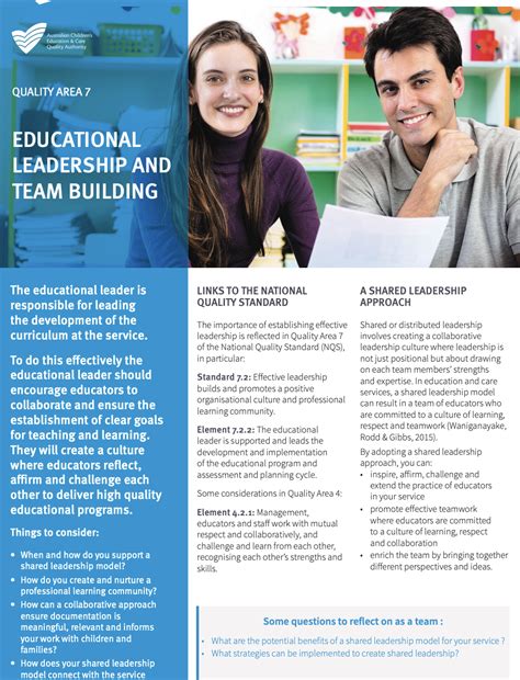 Acecqa Information Sheet Qa7 Educational Leadership And Team Building Early Education