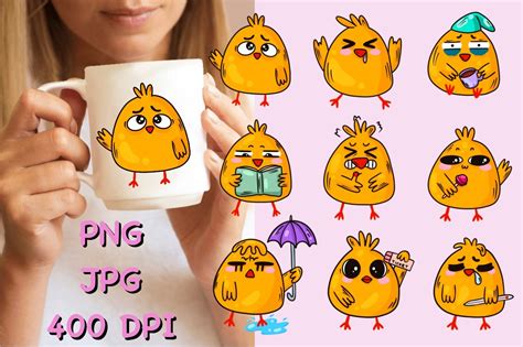 Spring And Easter Setchicken Emoji Graphic By Leesifrog · Creative Fabrica