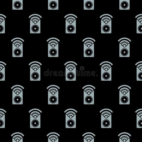 Bluetooth Speaker Icon Seamless Pattern Isolated On Black Background
