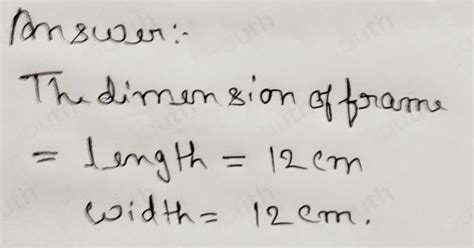 solved a frame of uniform width is placed around a rectangular