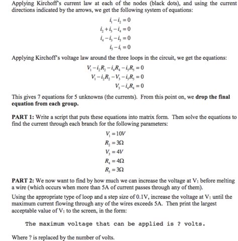 Solved Applying Kirchoff S Current Law At Each Of The Nodes Chegg