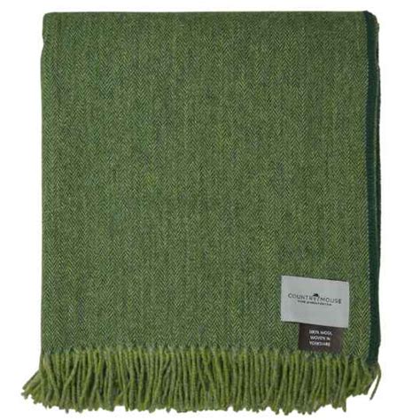 Green Wool Throws And Blankets Country Mouse