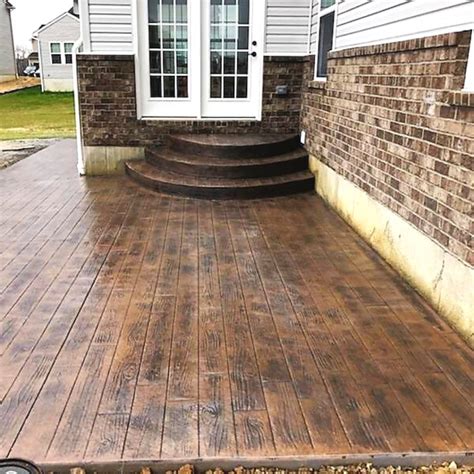 Wood Stamped Concrete Patio At Amelie Woolley Blog
