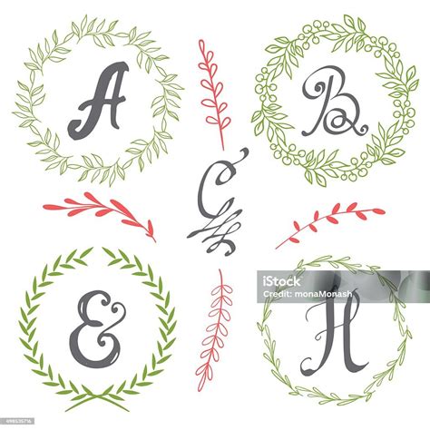 Vector Illustration With Calligraphic Monogram Stock Illustration