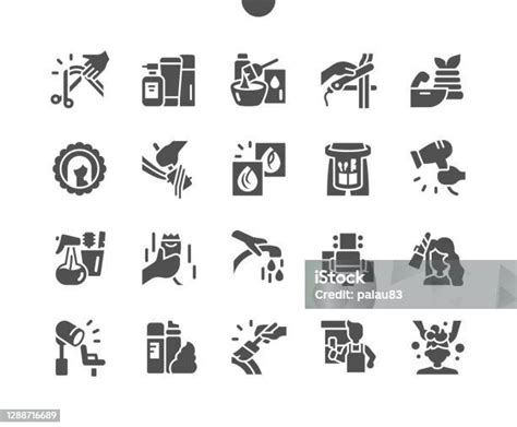 미용실 컬링 머리 미용사는 헤어 스타일을하고 염색을위한 전문 이발 도구 빗 벡터 솔리드 아이콘입니다 간단한 그림 조절하기에 대한 스톡 벡터 아트 및 기타 이미지 Istock