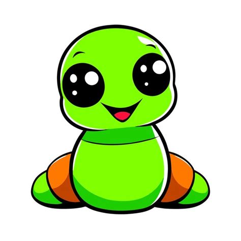 Premium Vector Cute Caterpillar Larva Grub Maggot Hand Drawn Flat