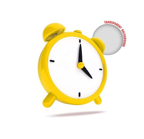 Premium Psd 3d Illustration Of Yellow Clock In Front View Creative Concept Of Alarm Clock And
