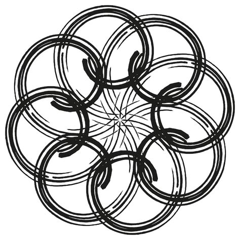 Premium Vector Geometric Abstract Pattern Circular Overlapping Rings Handdrawn Black Circles