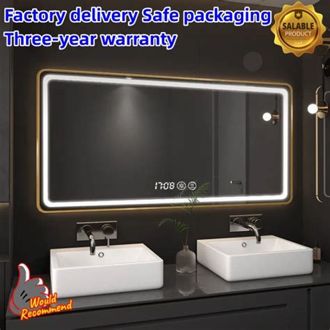 Led Bathroom Mirror 220v Pluggableconnectable Wire Three Light Colors