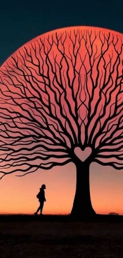 Silhouette Tree Sunset Wallpaper Free Download