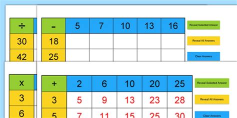 calculation grids practice starter teacher made