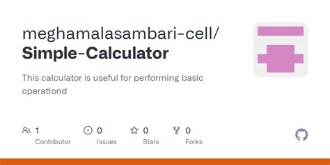 Github Meghamalasambari Cellsimple Calculator This Calculator Is