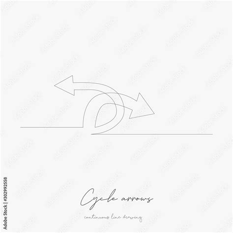Continuous Line Drawing Cycle Arrows Simple Vector Illustration Cycle Arrows Concept Hand