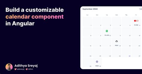 Creating A Reusable Calendar Component In Angular