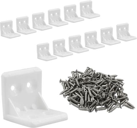 Rierdge 30 Pcs White Plastic Corner Brace L Bracket 1 X 1 Inch Right Angle Brackets