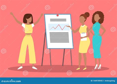 Woman Making Business Presentation In Front Of Group Stock Vector
