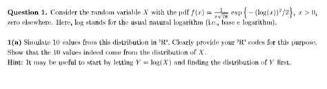 Solved Question Consider The Random Variable X With The Chegg