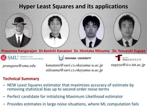 Ppt Hyper Least Squares And Its Applications Powerpoint Presentation