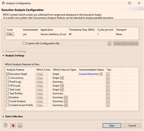 CCS SM F HT Invalid UIA Configuration EventTransport Undefined Code Composer Studio
