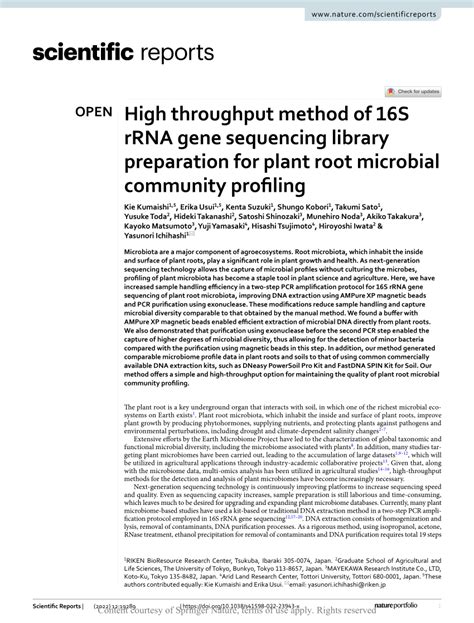 Pdf High Throughput Method Of 16s Rrna Gene Sequencing Library