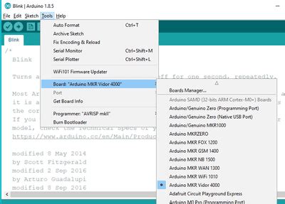 Getting Started With The Arduino MKR Vidor 4000 Arduino