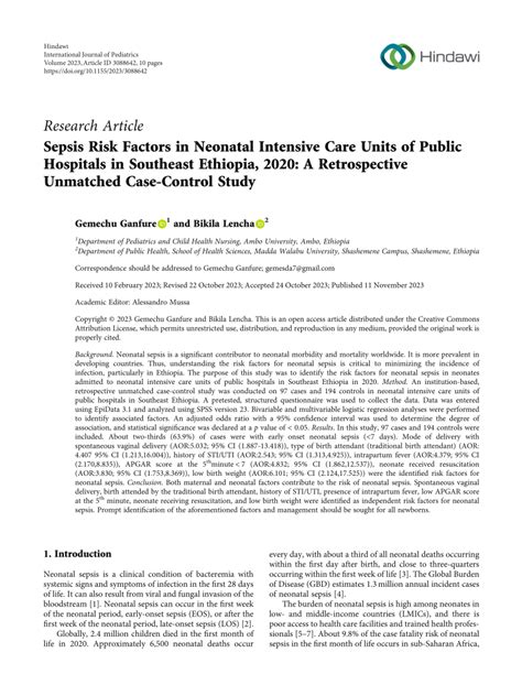 Pdf Sepsis Risk Factors In Neonatal Intensive Care Units Of Public